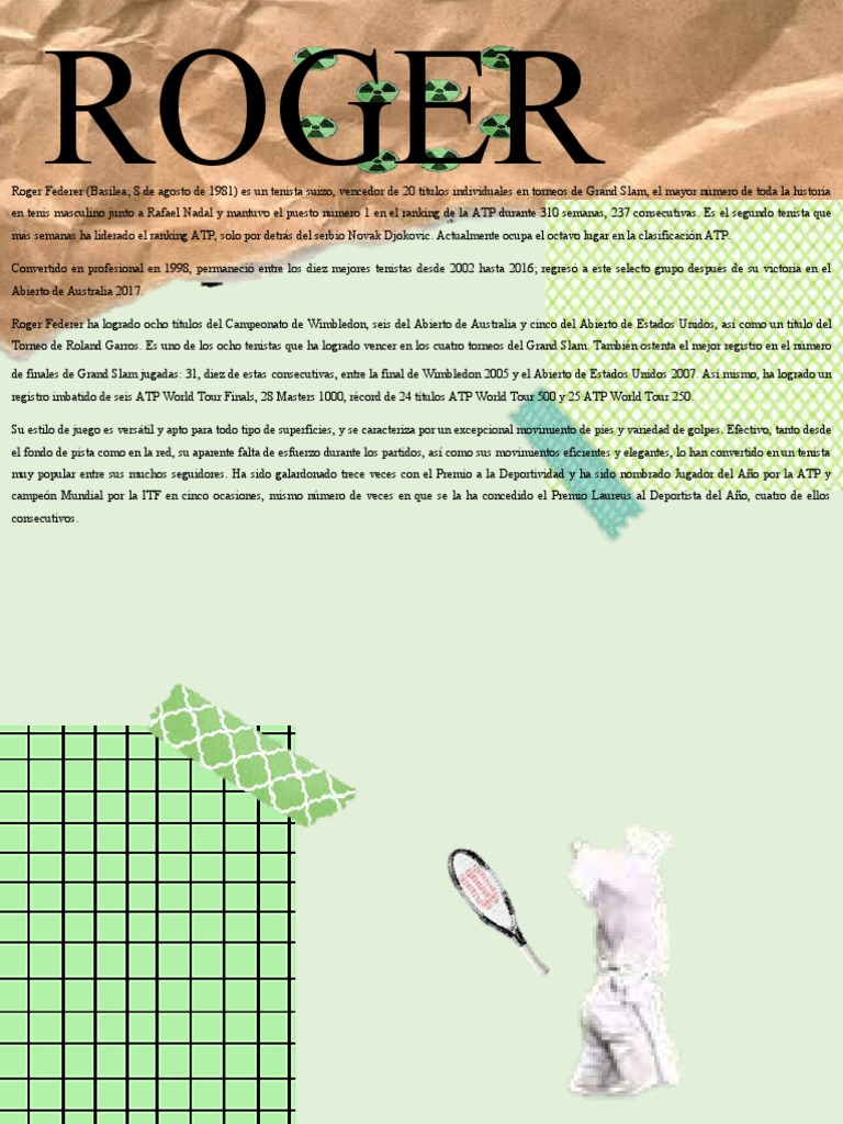 Roger Federer: Leyenda del Tenis Mundial | PDF