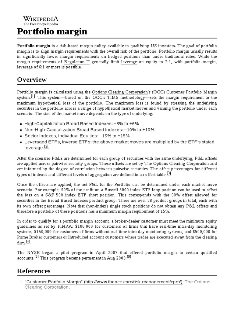 Portfolio Margin | PDF | Margin (Finance) | Securities (Finance)