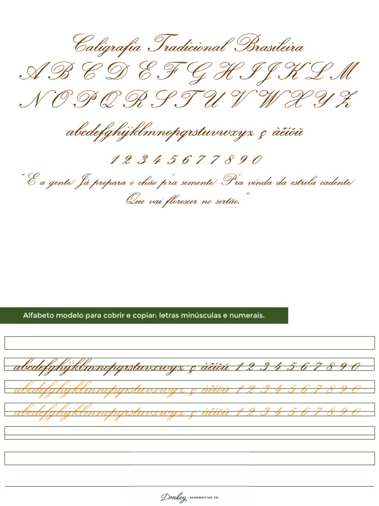 Curso de Caligrafia Tradicional Brasileira Apostila Basica | PDF