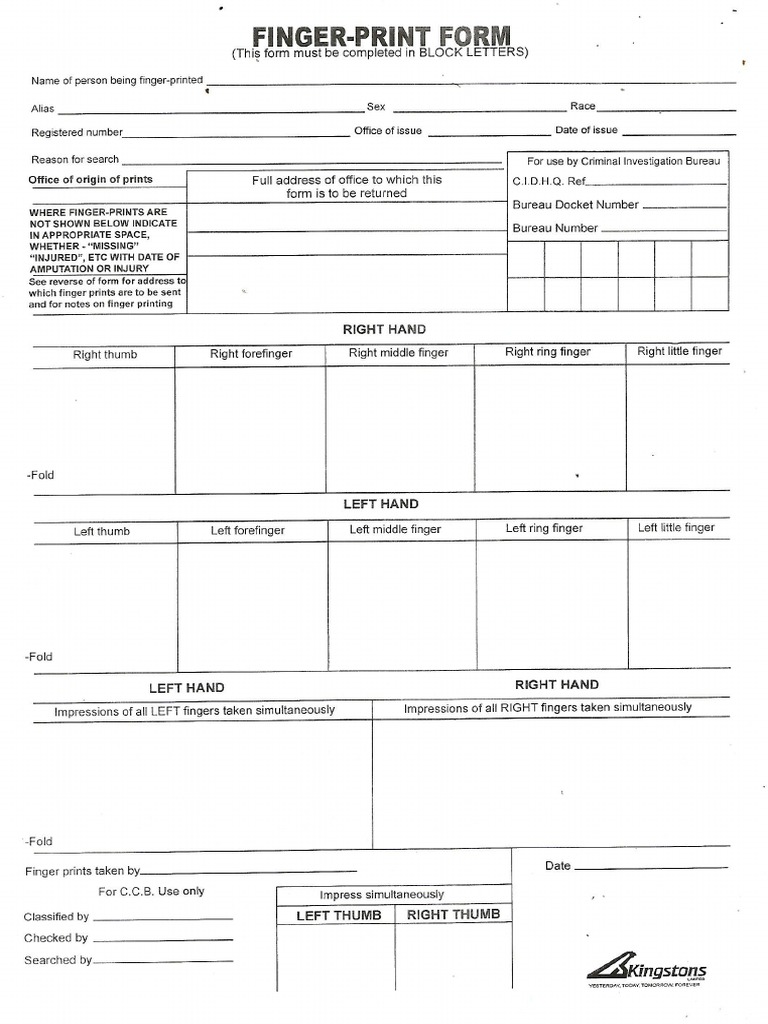 Finger Print Form | PDF