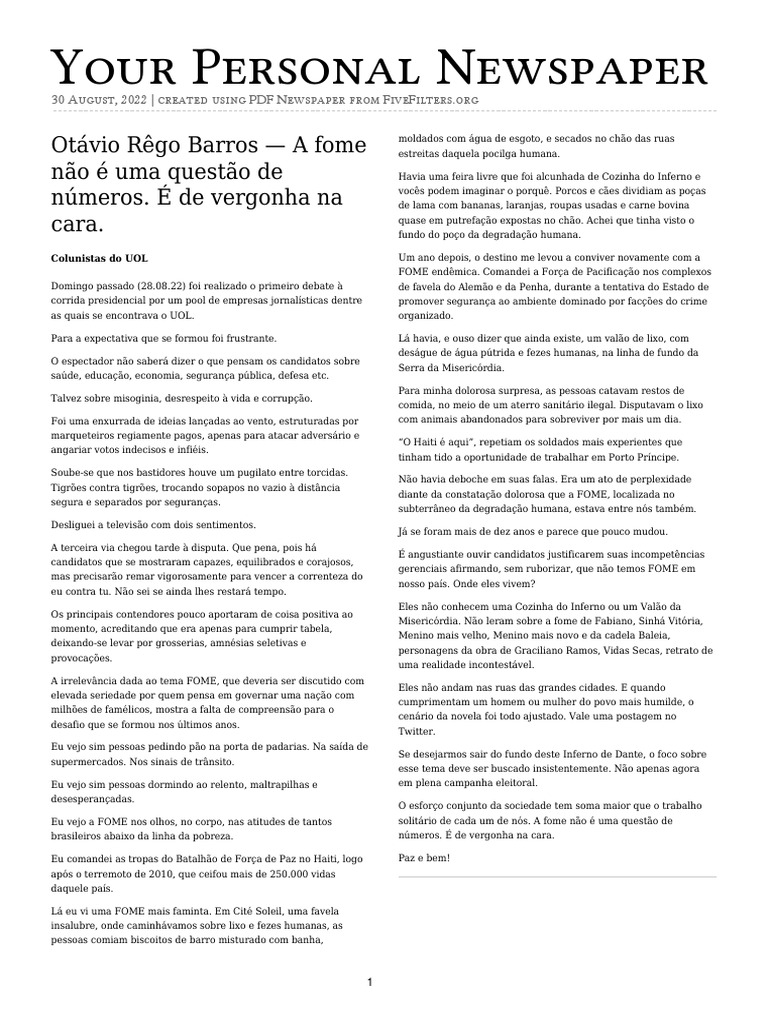 Your Personal Newspaper | PDF