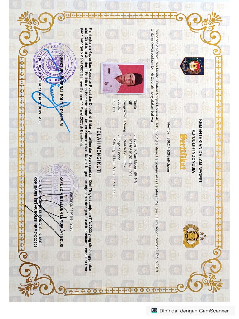 Sertifikat Intel Polri | PDF