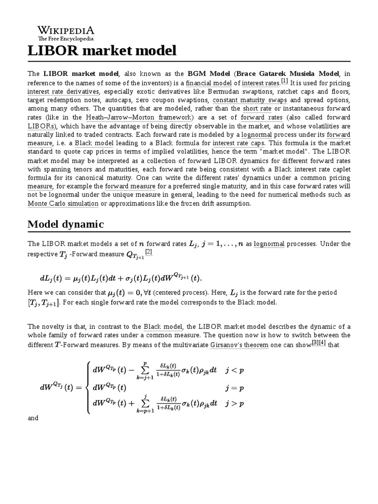 LIBOR Market Model | Download Free PDF | Interest | Private Sector