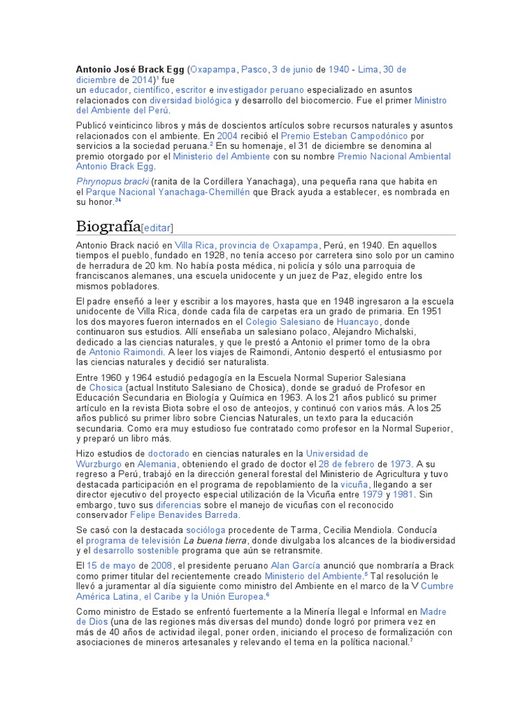 Antonio José Brack Egg | PDF | Geografía Física | Ciencias de la Tierra