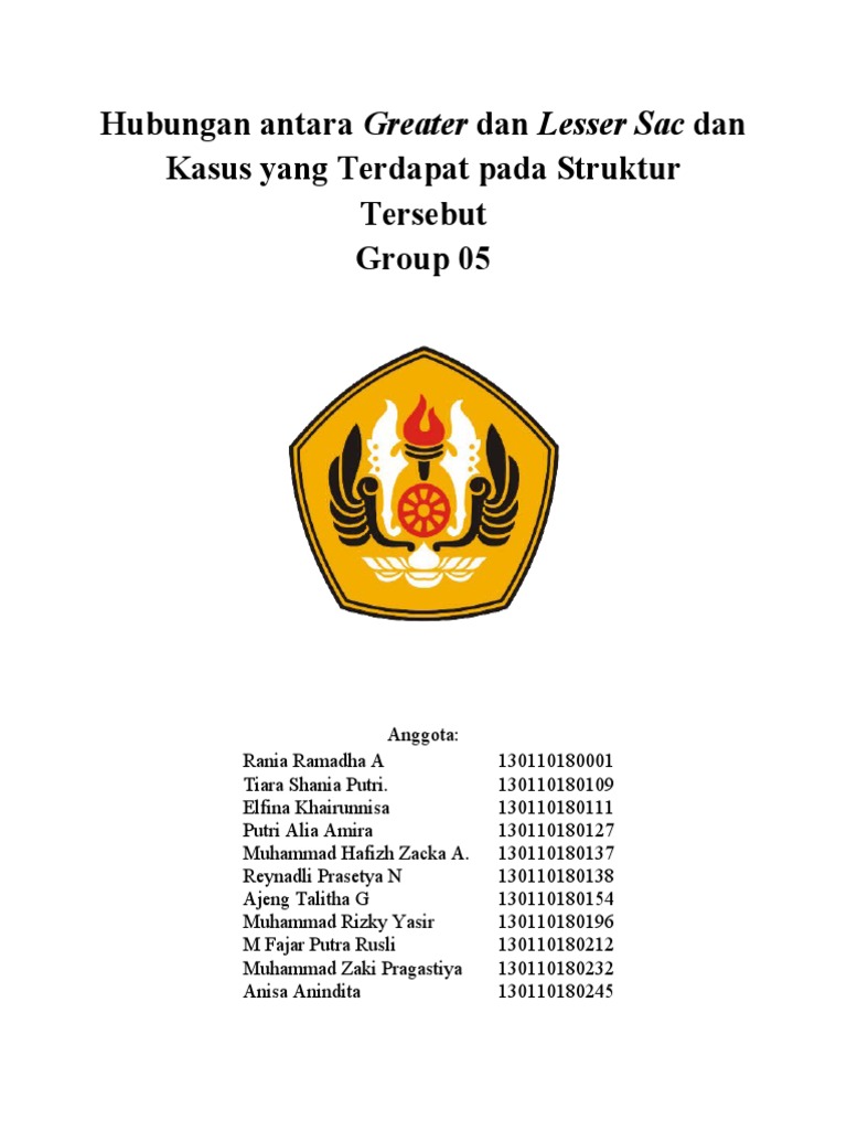 Hubungan Antara Greater Dan Lesser Sac Dan Kasus Yang Terdapat Pada ...