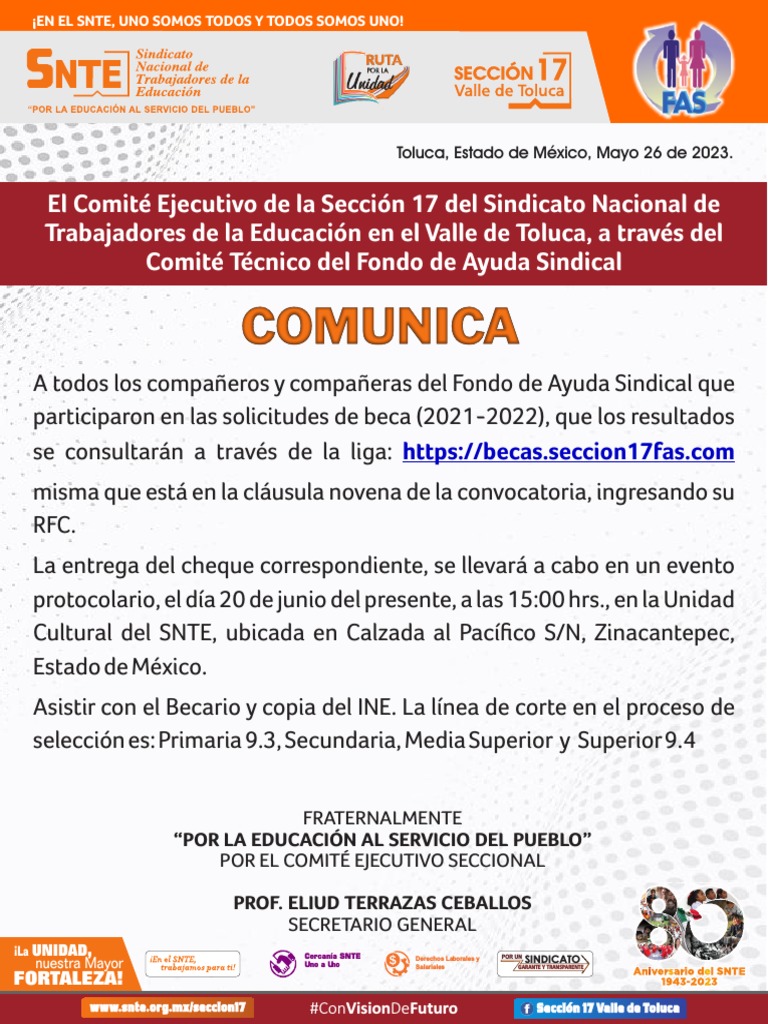 Comunicado Becas Fas 23 | PDF