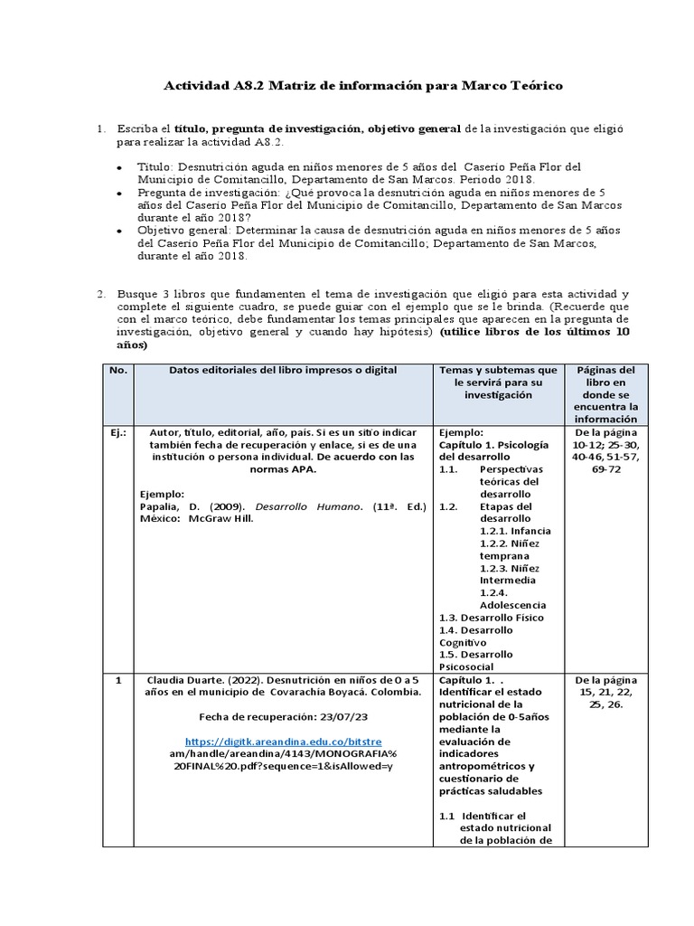 ---A8.2 Guía Matriz Información Marco Teórico_Romeo Garza | PDF