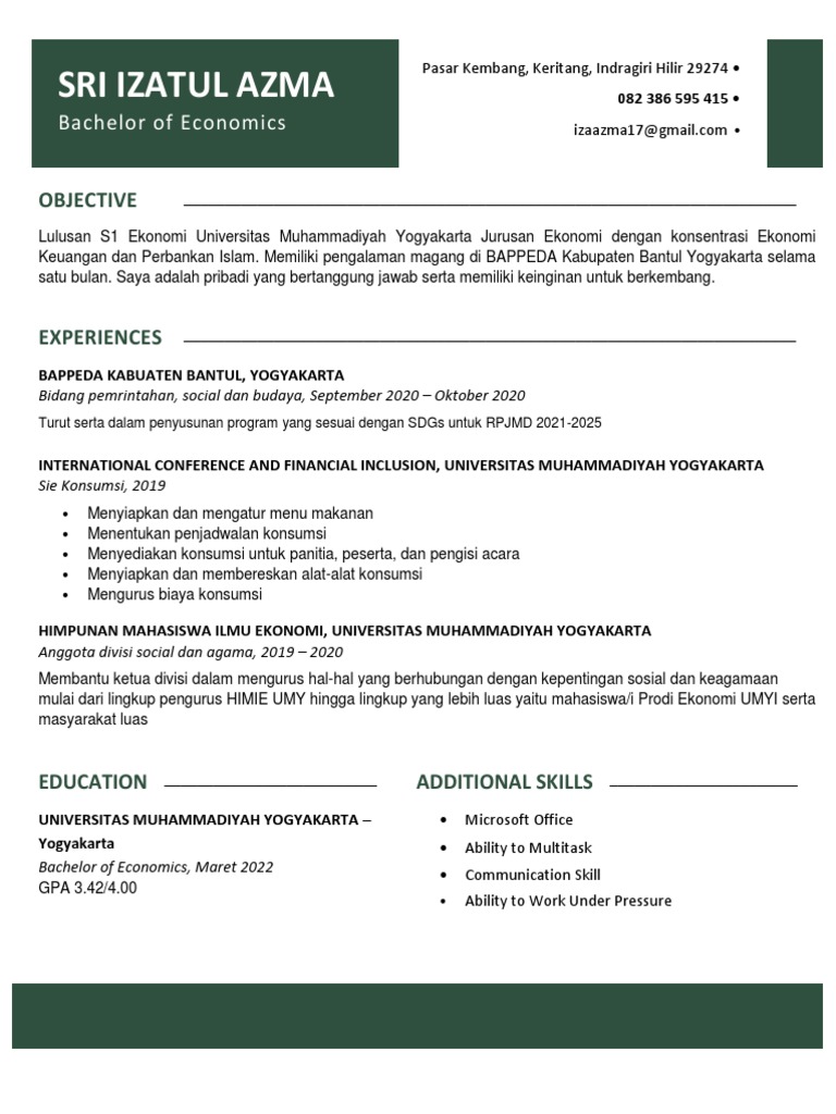 CV Sri Izatul Azma | PDF