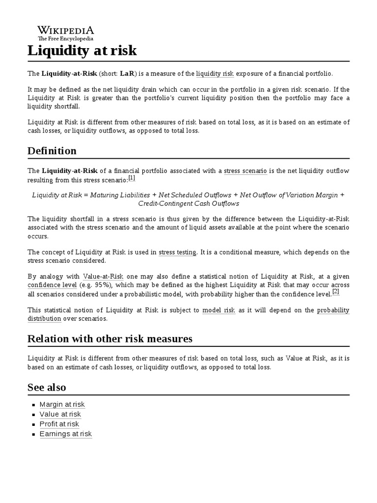 Liquidity at Risk | PDF | Market Liquidity | Risk