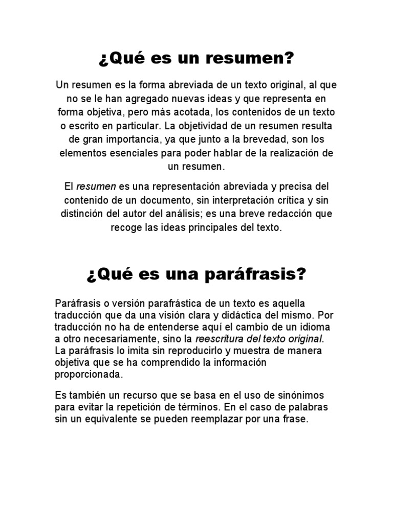 Qué Es Un Resumen | PDF | Traducciones | Ciencia cognitiva