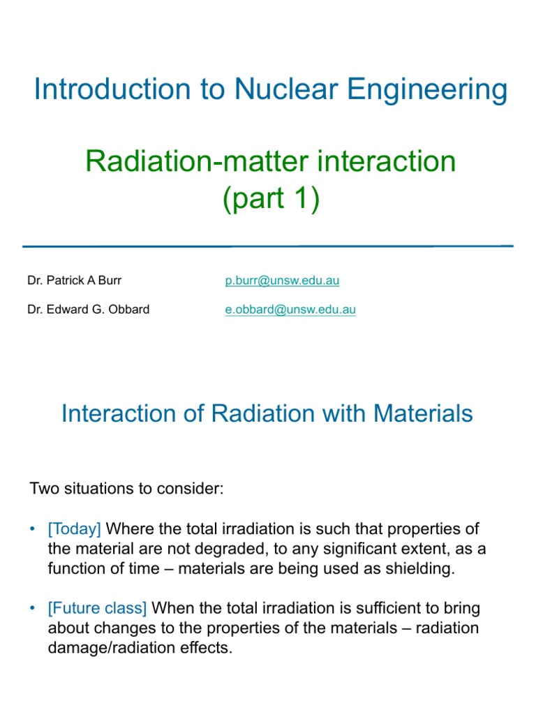 Lecture 6 Radiation-Matter Interactions - 2 | PDF