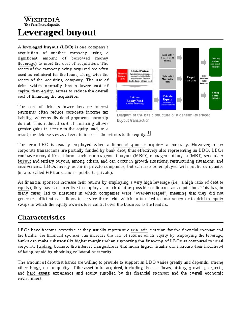 Leveraged Buyout | PDF | Finance & Money Management