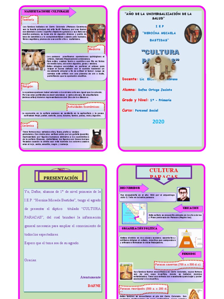 Diptico Cultura Paracas PDF | PDF