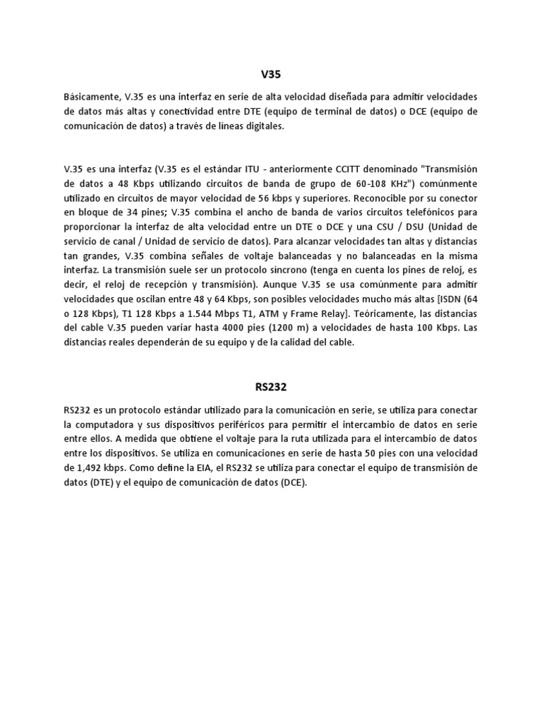 V35 RS232 | PDF | Tecnología