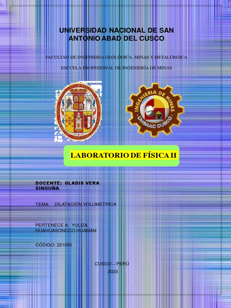 Laboratorio 5 Yuliza | PDF | Gases | Expansión térmica