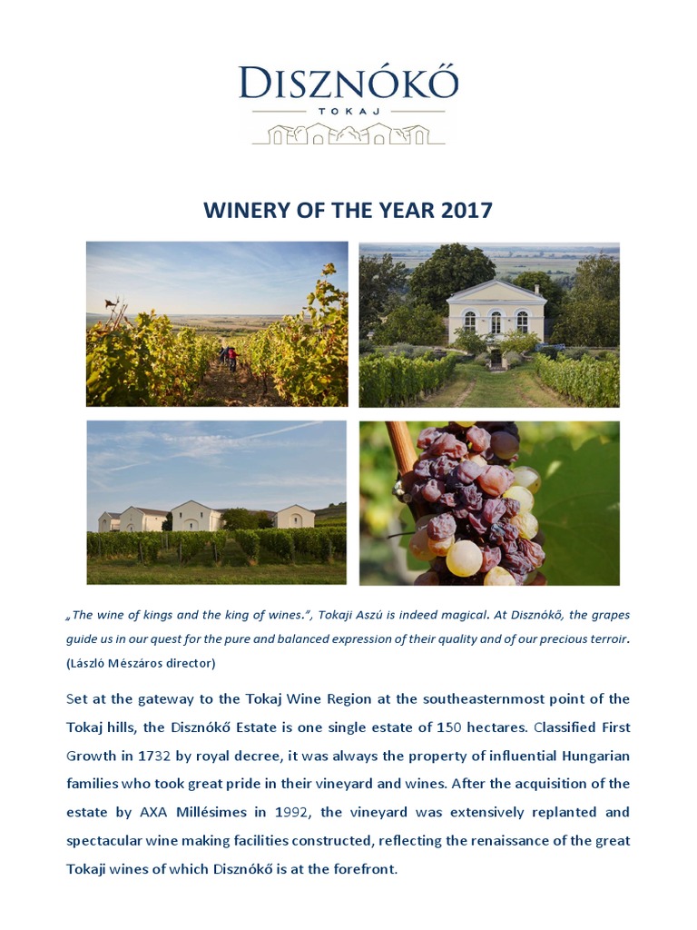 Disznókő Winery: Tours and Tastings | PDF | Food And Drink | Cuisine