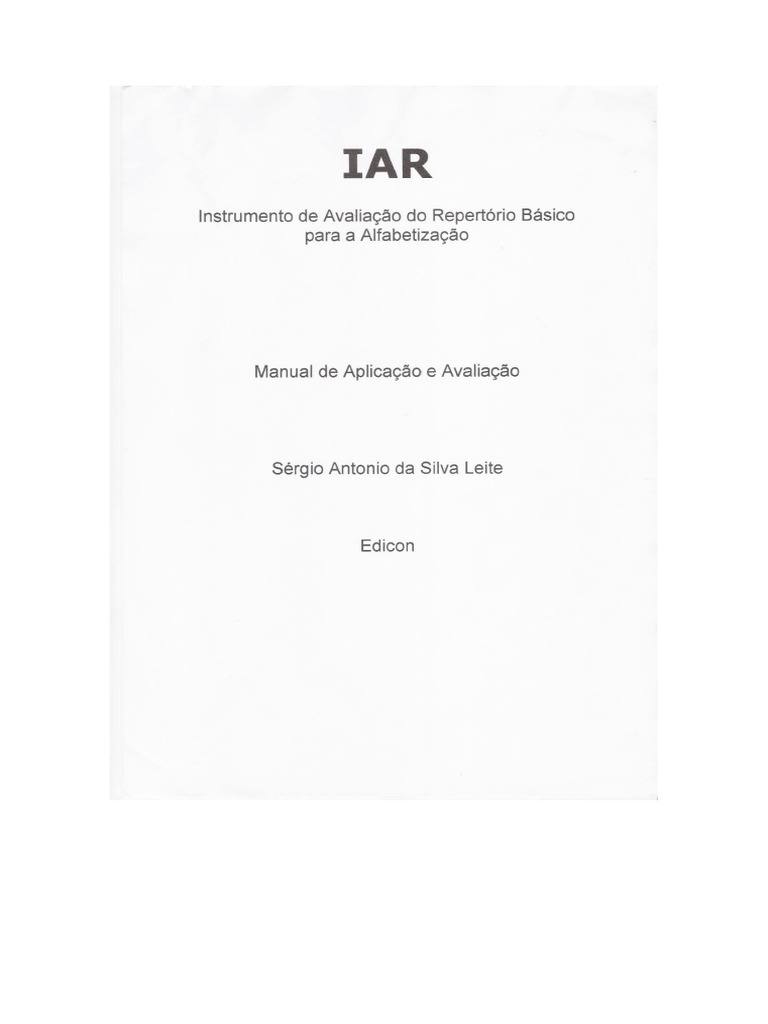 IAR-Manual de Aplicação e Avaliação | PDF