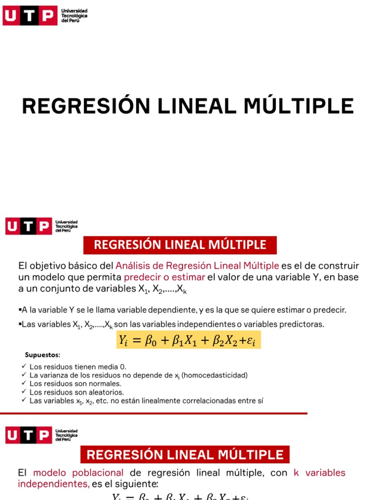 Semana 14 - PDF - Regresión Lineal Multiple | PDF