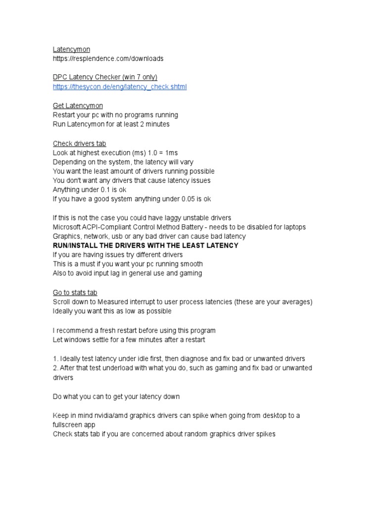 Optimize PC Latency with Latencymon | PDF | Business | Computers