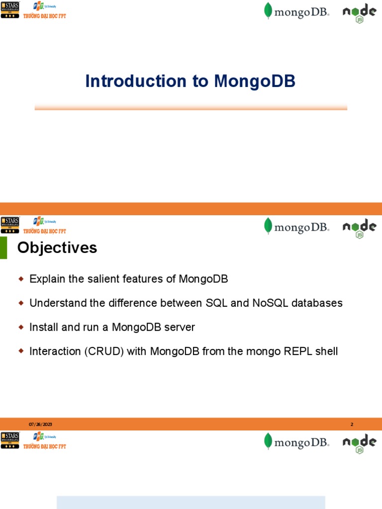Session 14 - 15 - Introduction MongoDB | PDF | No Sql | Mongo Db