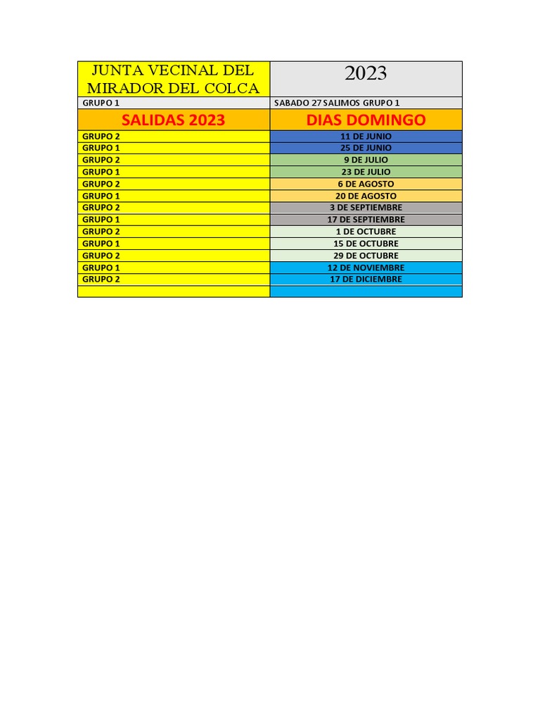 Junta Vecinal Del Mirador Del Colca | PDF