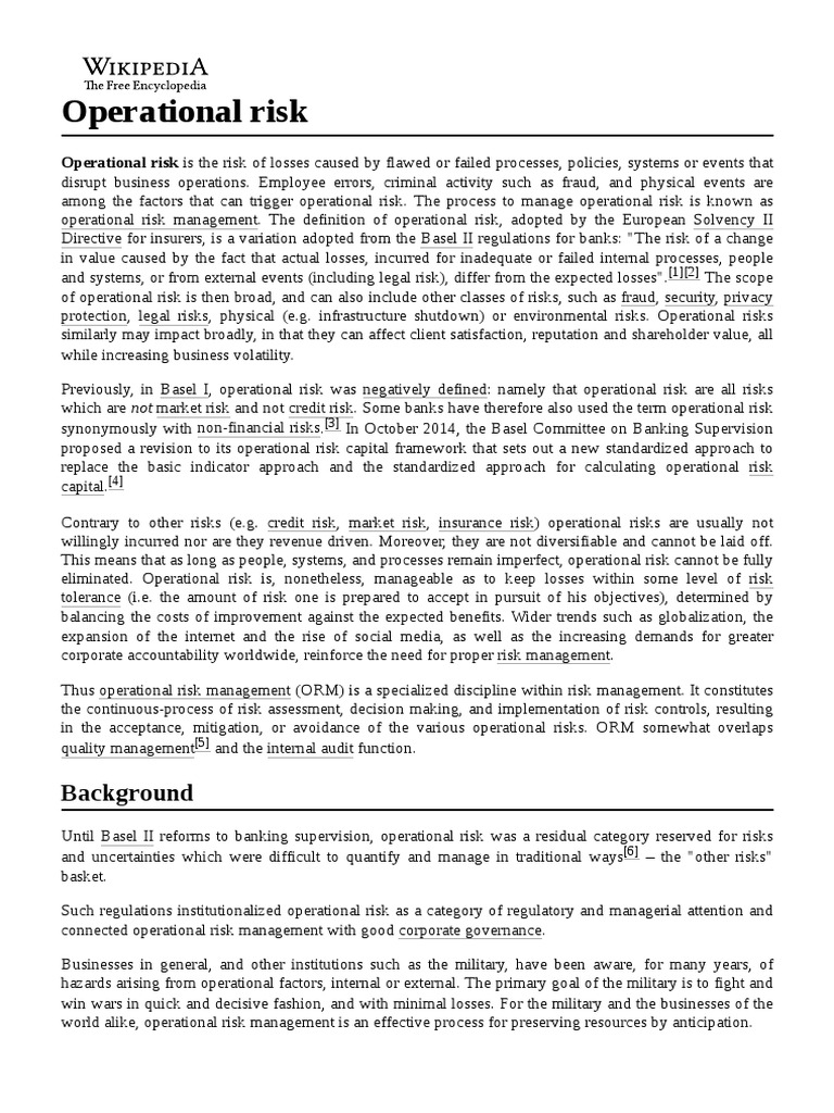 Operational Risk | Download Free PDF | Operational Risk | Safety