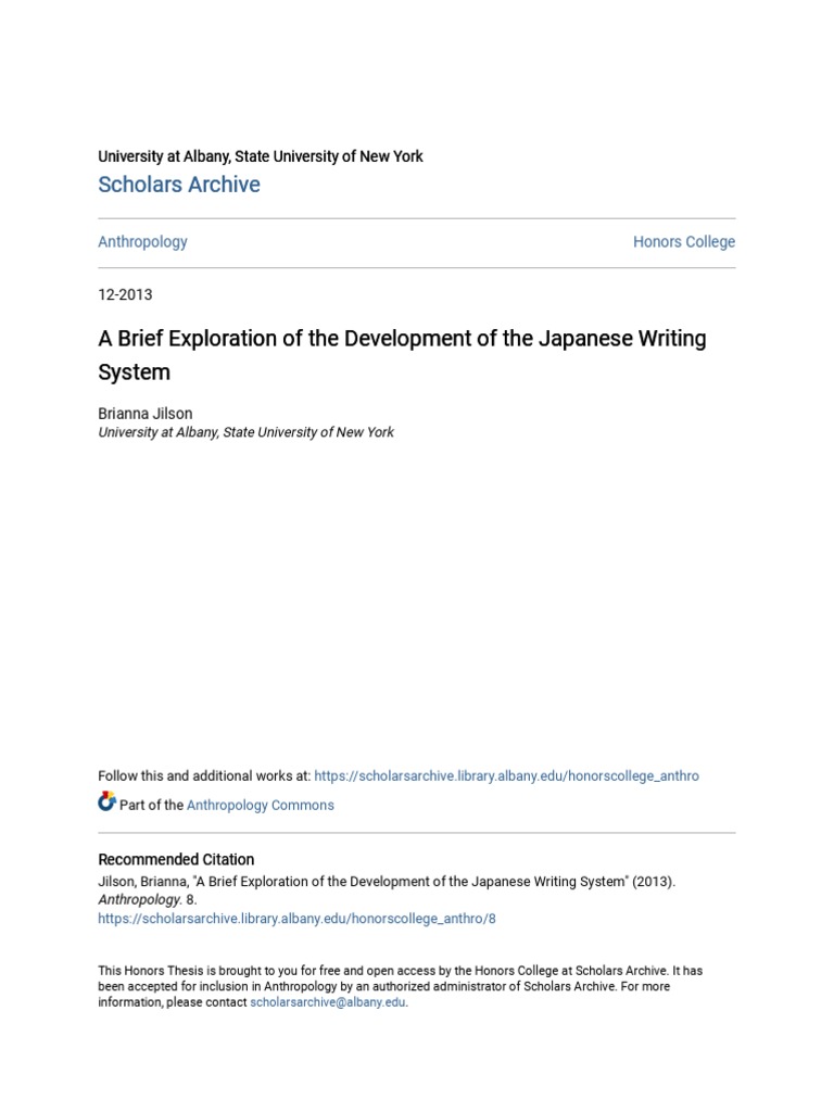A Brief Exploration of The Development of The Japanese Writing Sy | PDF ...