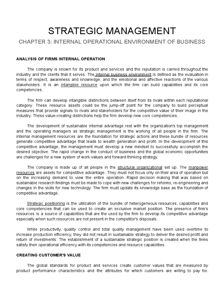 Strama - CH3 | PDF | Competitive Advantage | Strategic Management