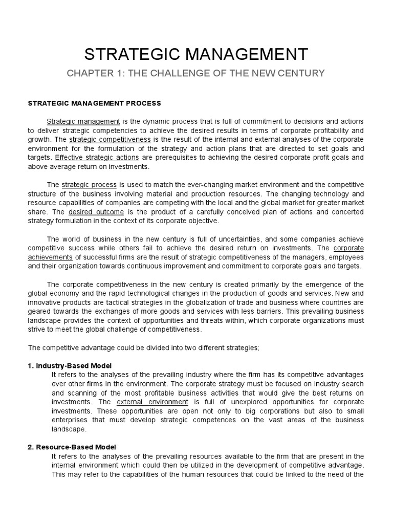 Strama - CH1 | Download Free PDF | Strategic Management | Competitive ...