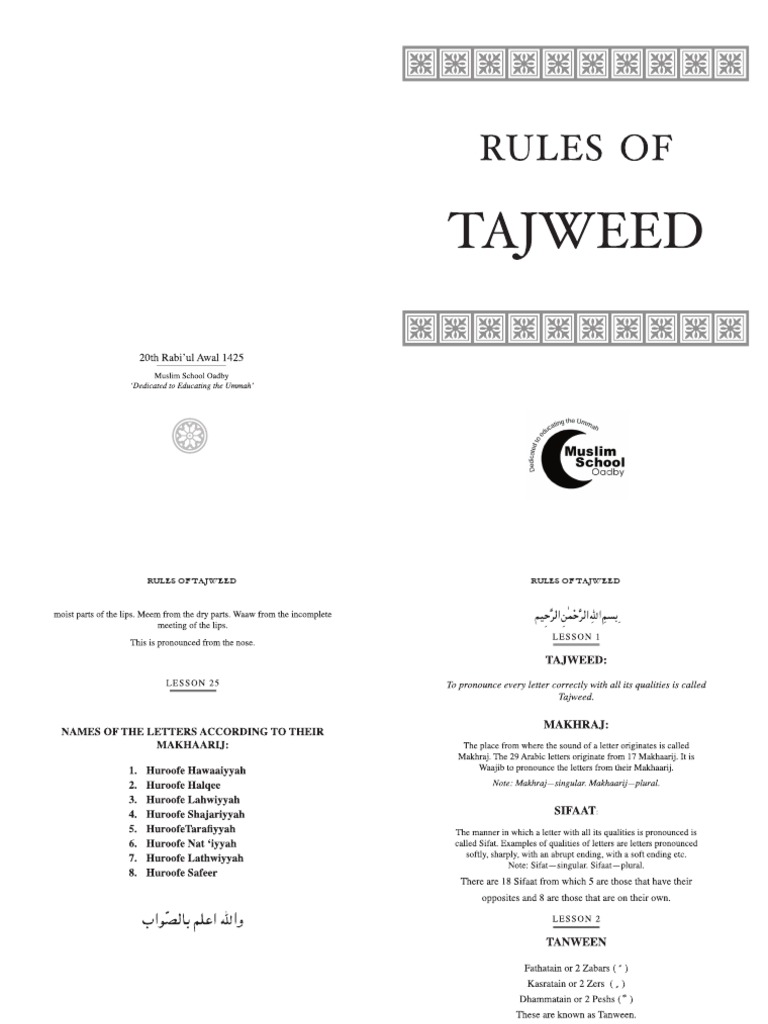 Dokumen - Tips - Rules of Tajweed Rules of Rules of Tajweed Rules of ...
