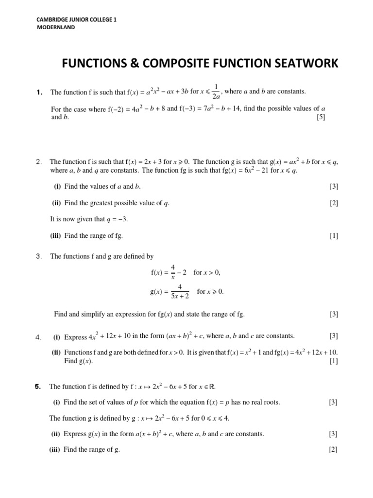 Functions & Composite Function | PDF | Mathematics | Mathematical Objects