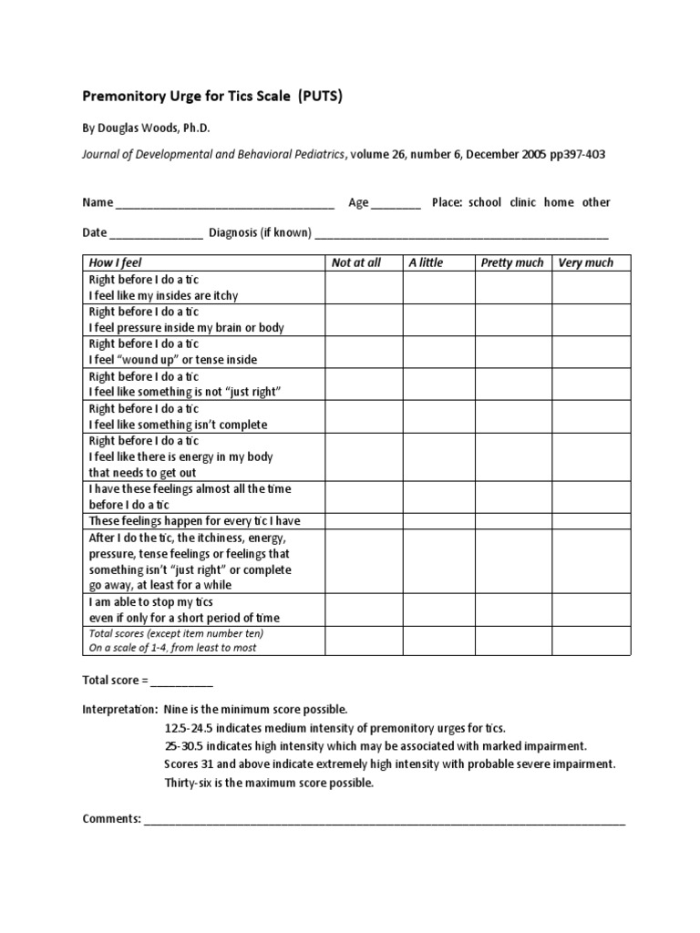 Tics Puts Scale | PDF
