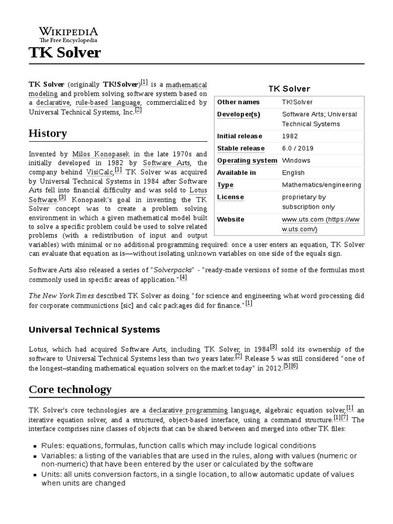 TK Solver | PDF | Computer Programming | Computing