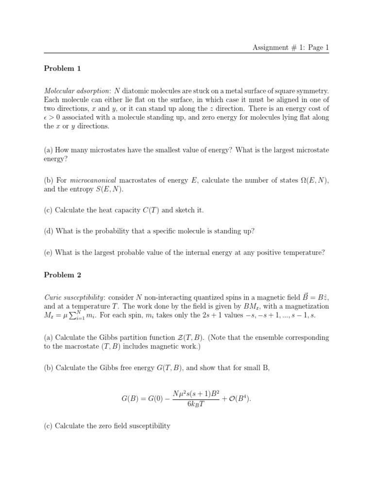 Statmech 1 | PDF | Applied And Interdisciplinary Physics | Physics