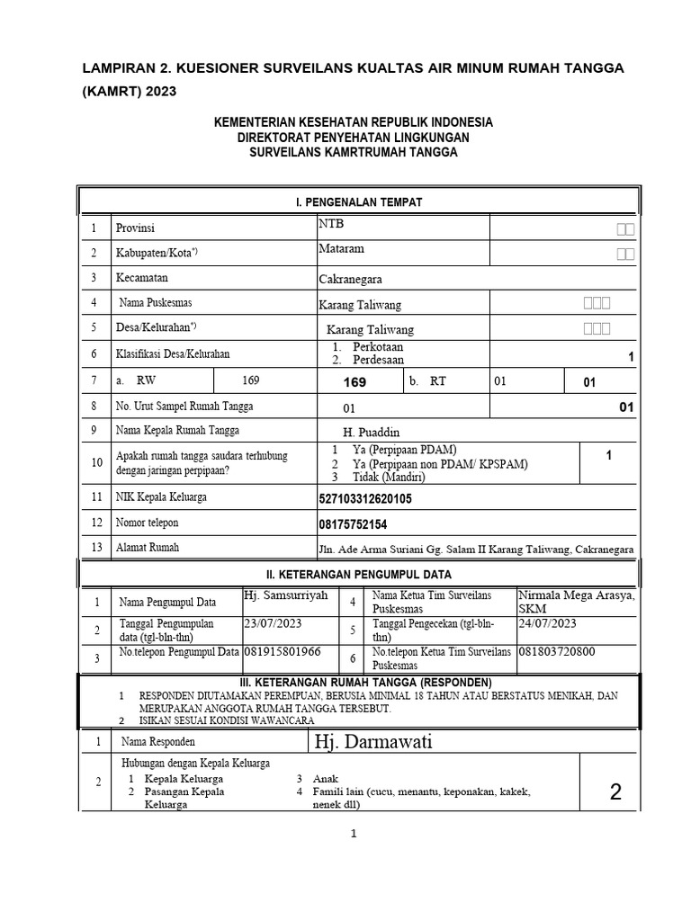 Form Surveilans N IKL PRESENTASI | PDF