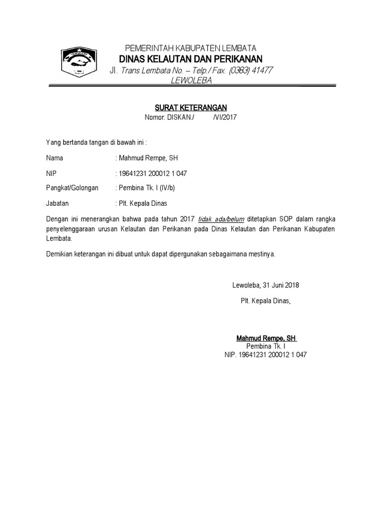 Surat Keterangan IKK 2 | PDF