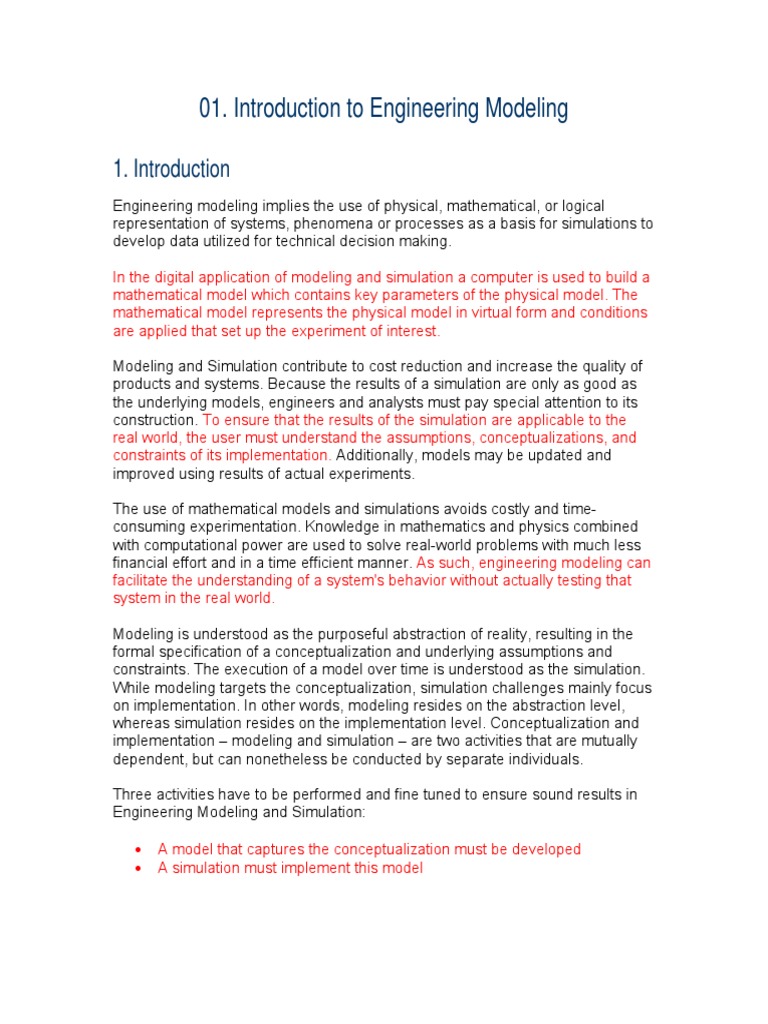 01.introduction To Engineering Modeling | PDF | Conceptual Model ...