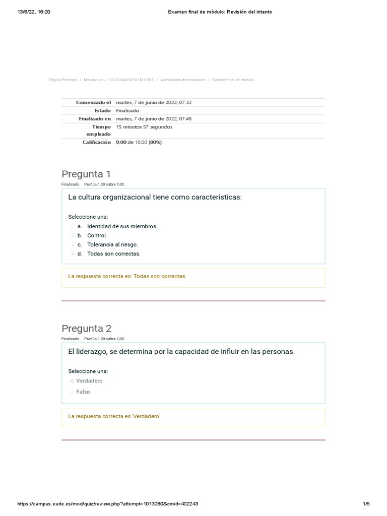 Examen Final de Módulo 4 | PDF | Business