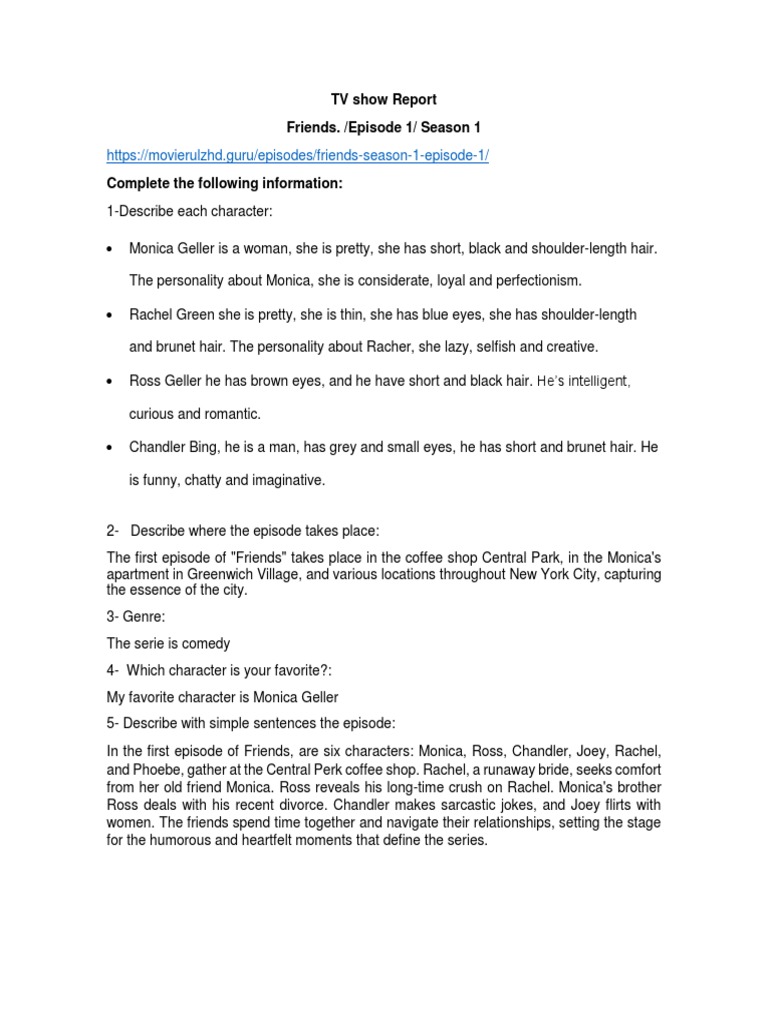 TV Show Report-Friends | PDF