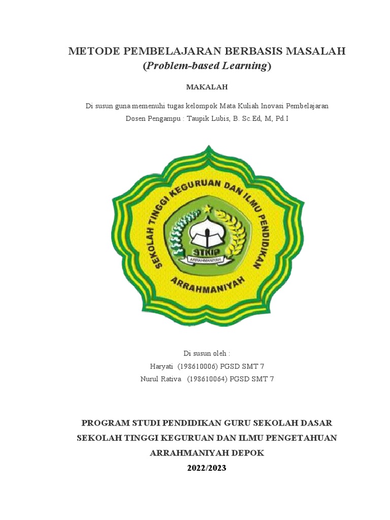 Makalah PBL | PDF | Karier & Perkembangan | Sains & Matematika