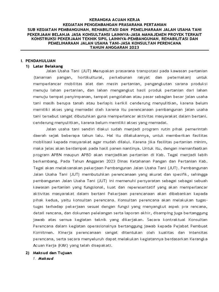 Kak Perencana Jut | PDF | Teknologi & Rekayasa