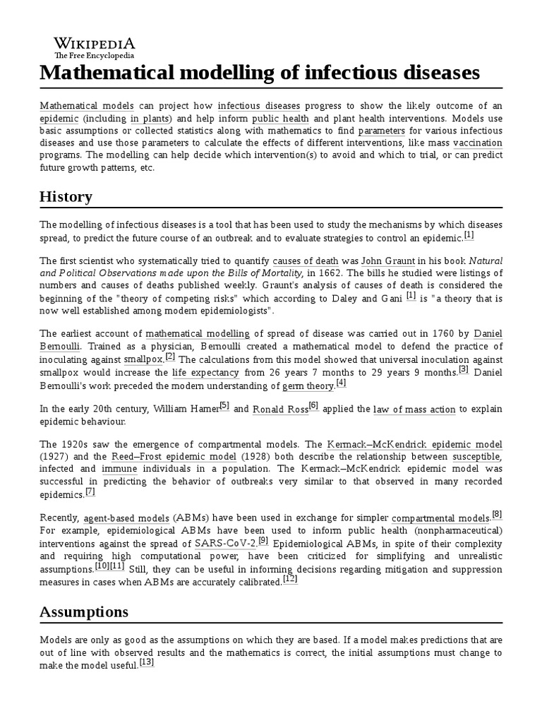 Mathematical Modelling of Infectious Diseases | Download Free PDF ...