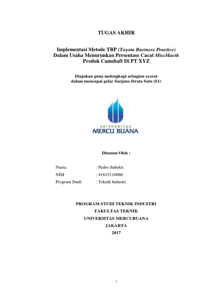 Implementasi Metode TBP (Toyota Business Practice) | PDF