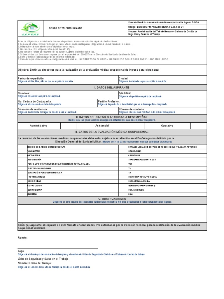026.evaluacion Medica Ocupacional | PDF