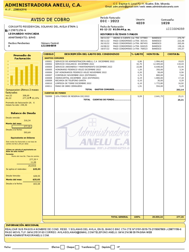 Informe de Administración Anelu Diciembre 2022 | PDF | Bancario