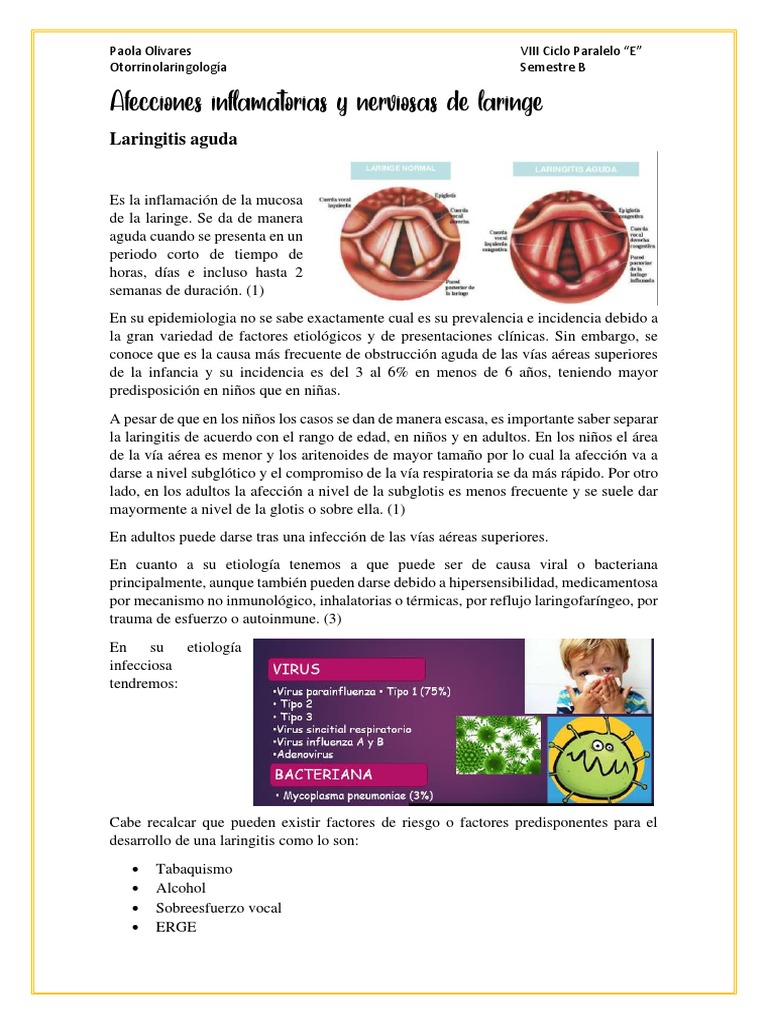 Laringitis: Causas, Síntomas y Tratamientos | PDF | Resfriado comun ...