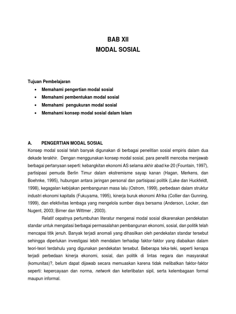 MODAL SOSIAL | PDF