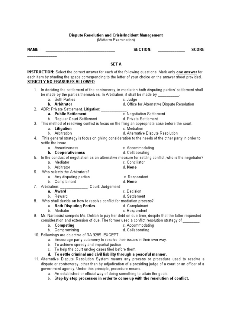CRIM DRCM Midterm Exam | PDF | Alternative Dispute Resolution | Mediation CRIM DRCM Midterm Exam | PDF | Alternative Dispute Resolution | Mediation