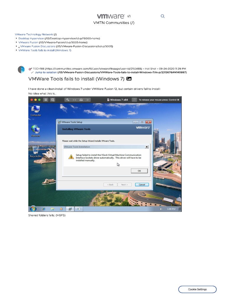VMWare Tools Fails To Install (Windows 7) | PDF