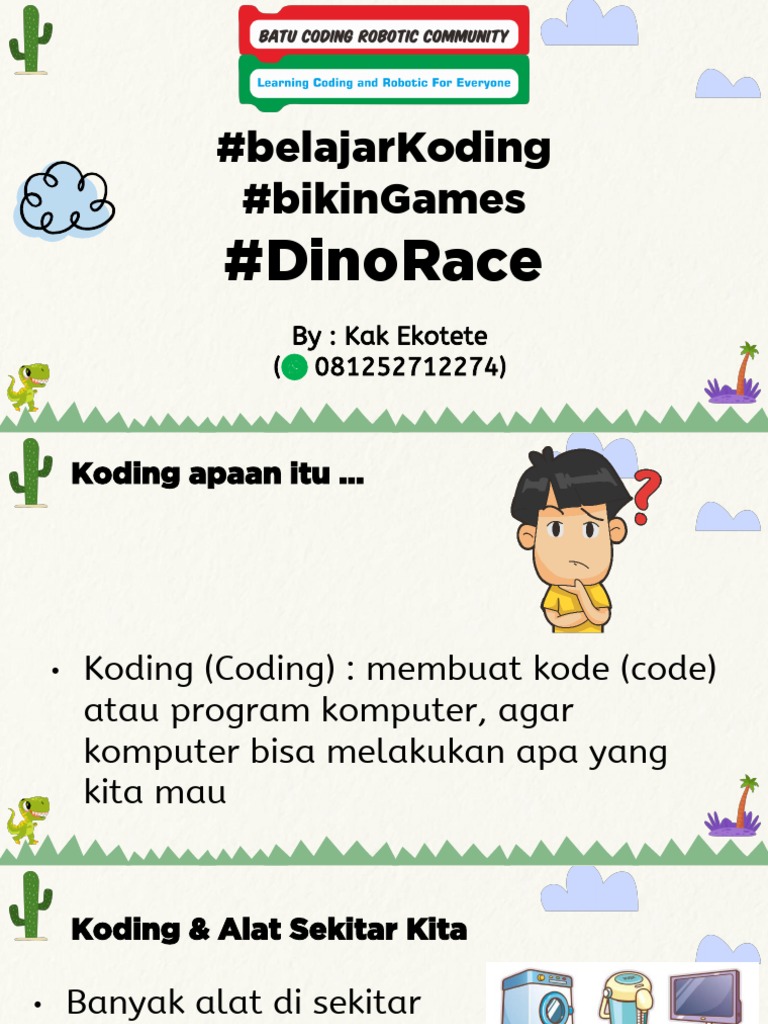 Belajar Koding dengan DinoRace | PDF